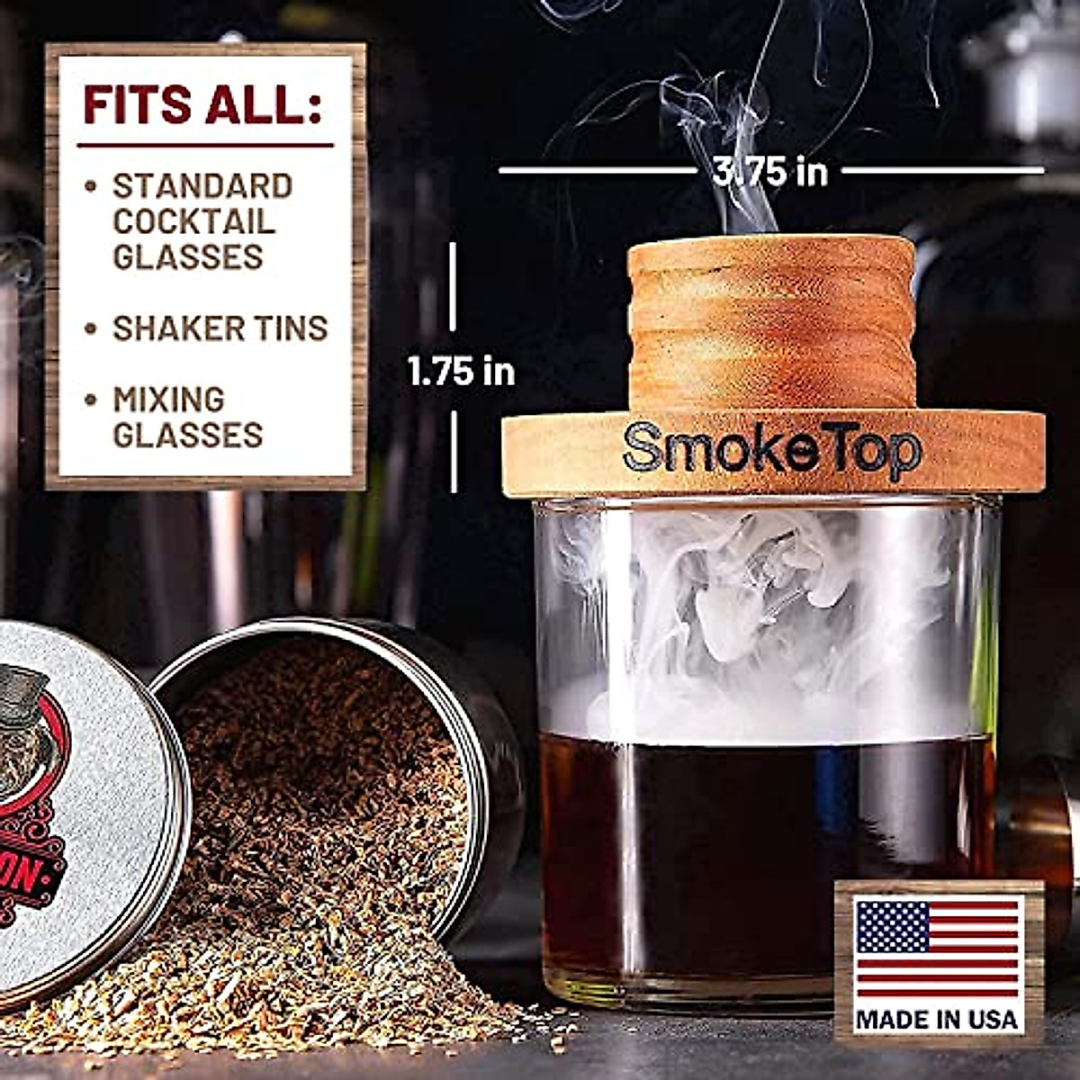 SmokeTop Kit and Cherry, Hickory, Maple, and Oak Wood Chips