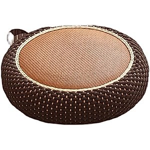 KXDFDC Japanese futon Tatami mat Floor seat Block Home Lazy Tea Room Play mat Round futon Rattan Woven (Color : E, Size : 50 * 17cm)
