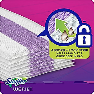 Swiffer WetJet Hardwood Floor Cleaner, Spray Mop Pad Refill, Multi Surface, 12 Count (Packaging May Vary), Pack of 8