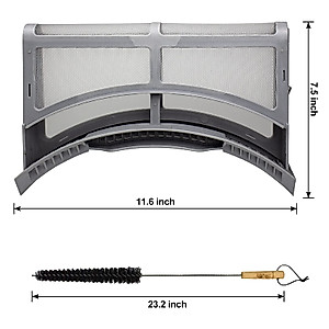 S-Union DC61-02595A Dryer Lint Filter Screen Compatible with Samsung Dryer, Replaces 2069505, AP4578777, PS4206799, EAP4206799, Include Clothes Dryer Lint Vent Trap Cleaner Brush