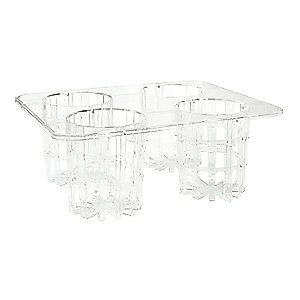 G.E.T. Enterprises Clear Rack with 4 Slots for Salad Dressing Bottles, Break Resistant Dishwasher Safe Polycarbonate Salad Dressing Bottles Collection SDB-32-PC-RACK (Pack of 1)