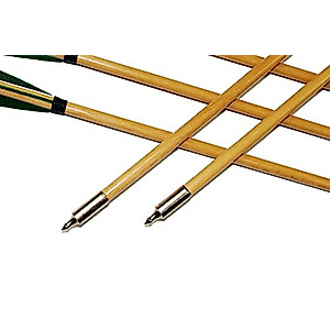 TTFLY FLETCHING 12PK 32 inch Traditional Wooden Arrows Handmade Shaft Green Shield Turkey Feather Practice Archery for Recurve Longbow Hunting Arrows