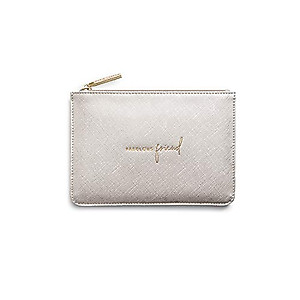 KATIE LOXTON Fabulous Friend Women's Vegan Leather Clutch Perfect Pouch Boxed Set of 2 Light Grey