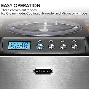 Whynter ICM-201SB 2.1 Quart Capacity Upright Automatic Compressor Ice Cream Maker with Stainless Steel Bowl in Black
