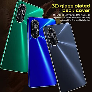 Android Unlocked Cell Phone Dual Sim 6 in Unlocked Phone Face ID + Fingerprint GSM Smartphones Smartphone Gimbal Extension Pole (Blue, One Size)