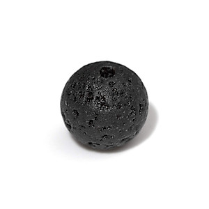 Cousin DIY Natural Black Lava Stone Loose Round 8mm Aromatherapy Beads for Essential Oils and DIY Jewelry Making