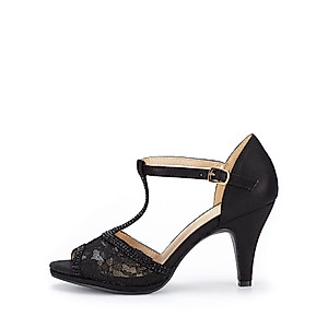 DREAM PAIRS Womens Fashion Stilettos Open Toe Pump Heel Sandal, Black/2-6.5