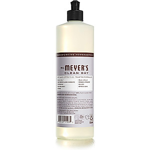 MRS. MEYER'S CLEAN DAY Liquid Dish Soap, Cruelty Free Formula, Lavender Scent, 16 oz- Pack of 6