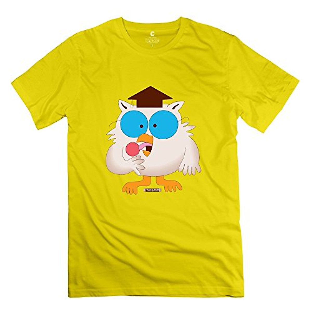 YWT Tootsie Roll Pop Owl Men T Shirts Unique Funny Yellow