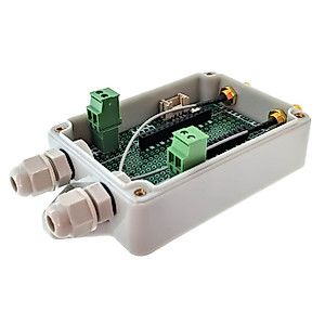 qBoxMini AMC DIY IOT Enclosure Kit (Two SMAs), IOT Enclosure for Arduino MKR ESP32 Cellular LoRa WiFi Board, Waterproof IP65 Enclosure with Glands, prototyping PCB connectors Set and Two SMAs