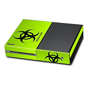 Skins Stickers Compatible for Xbox One Console and Controllers - Protective Vinyl Decals Covers - Biological Hazard - Leather Texture