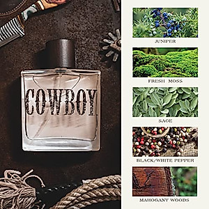 Tru Western Cowboy Men's Cologne, 3.4 fl oz (100 ml) - Woodsy, Warm, Rugged