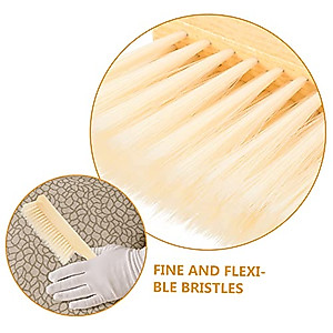 HAWILLOSCH 2pcs Lampshade Cleaning Brush Beige Household Brooms para Limpiar Whisk Car Carpet Brush Dustpan Laundry Scrub Brush Rug Dust Cleaning Brush Sweeper Soft Broom Brushes Hand Wooden