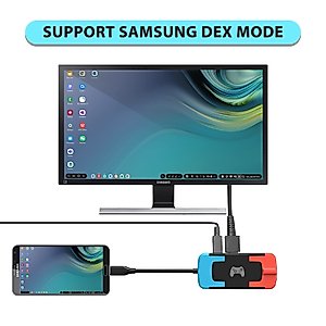 D.Gruoiza Switch Dock, Portable TV Ethernet LAN Adapter for Switch/OLED,Replace Switch Docking Station, HDMI Adapter with Ethernet LAN/USB/Type-C(Blue and Red)