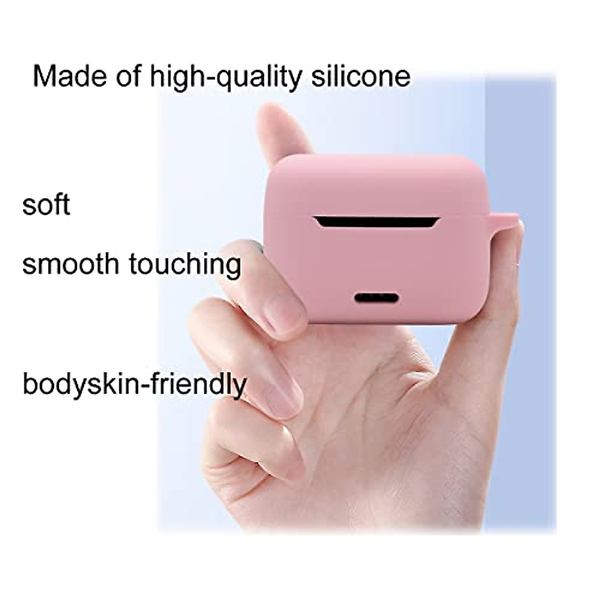 Claiol Silicone Case for TOZO NC2, Premium Shockproof Protective TOZO NC2 Case Cover with Keychain. (Black)