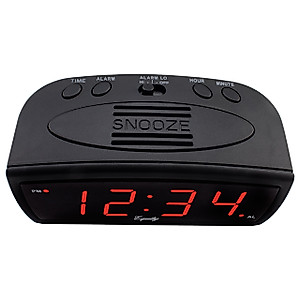 Equity by La Crosse 30902 .9 Inch LED Truckers Adjustable Volume Alarm Clock with 12v Plug-in Adapter
