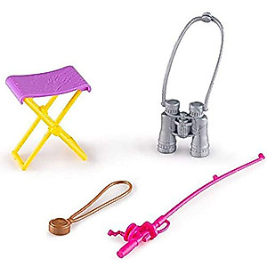 Barbie Camping Fun Accessory Pack-Fishing Pole, Compass, Binoculars 4 Pieces