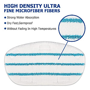 AneCom Replacement Steam Mop Pads Compatible with PurSteam ThermaPro 10-in-1 Steam Mop Washable Reusable Pads (6 Pack)
