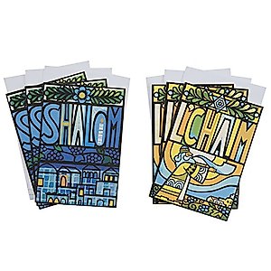 Hallmark Tree of Life Rosh Hashanah Card Assortment, Shalom and L'Chaim (6 cards with Envelopes)