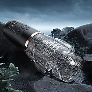 Male Masturbator Adult Toys, Mens Sex Toys Automatic Sucking Masturbators Penis Pump with 5 Suction & 10 Vibration, Male Stroker with Powerful Side Motor Men Masturbation Sex Toys for Men Black