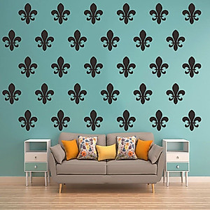 ANFRJJ French Style Flower Wall Stickers - 36 PVC Removable Decals for Bedroom Decor - Elegant Floral Art Decals - JWH195 Collection (Black) - Easy Peel and Stick Wall Decals