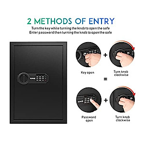 RPNB Deluxe Safe and Lock Box,Money Box,Digital Keypad Safe Box,Steel Alloy Drop Safe, Keypad Lock,Perfect for Home Office Hotel Business Jewelry Gun Cash Use Storage,1.8 Cubic Feet