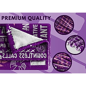 InnoBeta Administrative Professional Day Gifts for Administrative Assistant, Bed Flannel Plush Blanket For Women/Men (50"x 65") - Best Administrative Assistant Ever - Purple