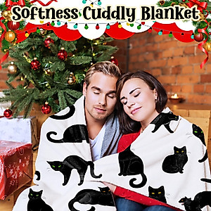 Black Cats Blanket Throw Super Soft and Cozy Blankets for Home Decoration, Couch, Bed, Sofa 50"x40" Small for Kids for All Seasons