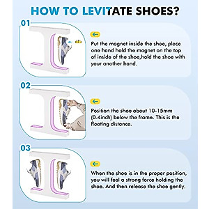 Upgraded Levitating Shoe Display Stand, LED Floating Shoe Display, Smart Phone Remote Control for Shoe Weight <550g Magnetic Levitating Sneaker Stand for Shoes Collectors Advertising Exhibition Shoe
