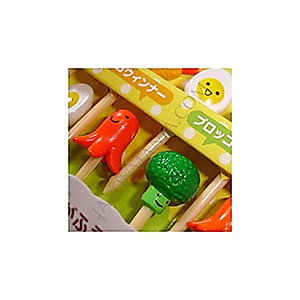 CuteZCute Bento 3D Food Pick, 8-Piece, Broccoli, Octopus, Fried Shrimp, Egg