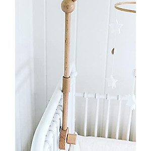 Sorrel + Fern Wooden Baby Crib Mobile Arm - Baby Mobile Holder Arm (31 inch, 100% Natural Beech Wood) - Strong Anti Slip Attachment - Nursery Decor