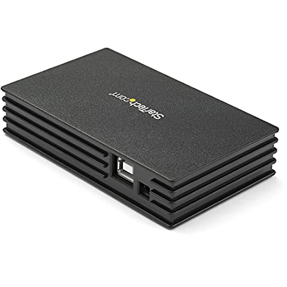StarTech.com 4 Port Compact Black USB 2.0 Hub - Bus-powered or with Included Power Adapter - Portable Mac/PC laptop hub, TAA (ST4202USB)