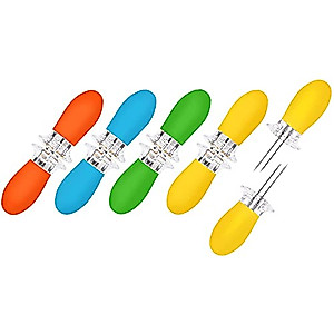 AUGSUN 10Pcs/5 Pairs Corn Holders, Stainless Steel Corn on The Cob BBQ Fork Skewers for Home Cooking Parties Camping