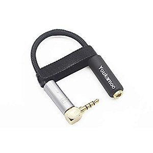 Youkamoo [ 3.5mm Balanced Right Angle ] 3.5mm Male to 4.4mm Female 8 Core Silver Plated Headphone Earphone Audio Adapter Cable New in Box 3.5mm Balanced to 4.4mm Balanced