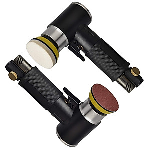 48 Pcs mini random orbital air sander kit, high-speed mini air sander polisher, Includes 1-inch and 2-inch and 3-inch polisher pad kit polishing sponge & wool pads sandpapers, pneumatic sander kit