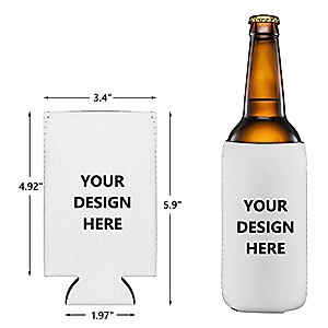 Sublimation Blanks Slim Beer Can Sleeves, 6pcs Neoprene Personalized Sublimation Can Cooler Covers Foldable Insulators Beer Holders Fit for 12oz Slim Drink Beer Cans