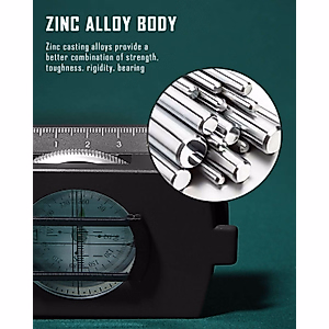 Eyeskey Tactical Survival Compass with Lanyard & Pouch | Waterproof & Impact Resistant | Lensatic Sighting Compass for Hiking (Black)