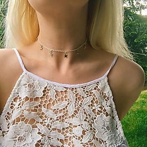 Starain 12Pcs Layered Choker Necklace Fashion Multilayer Chain Necklace Simple Silver Necklace Set for Women