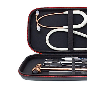 MDF Instruments, Hard Travel Carrying Case with Mesh Pocket, Medium Size, Fits MD One & Acoustica Stethoscopes, Reflex Hammers, Sphygmomanometers, Penlights, Doctor & Nurse Accessories (MDFSCM12)