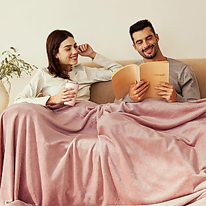 Exclusivo Mezcla Fleece Blanket Twin Size for Bed, Super Soft and Warm, All Season Use, Cozy, Plush, Lightweight, 60x80 Inches Dusty Pink