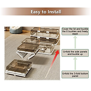 SIRIRIC Under Bed Storage with Wheels, Plastic Under Bed Storage Drawer, Stackable Under Bed Storage Bins With Lids, Closet Organizers and Storage For Bedroom, Clothes, Shoes, Blankets 7.9in High