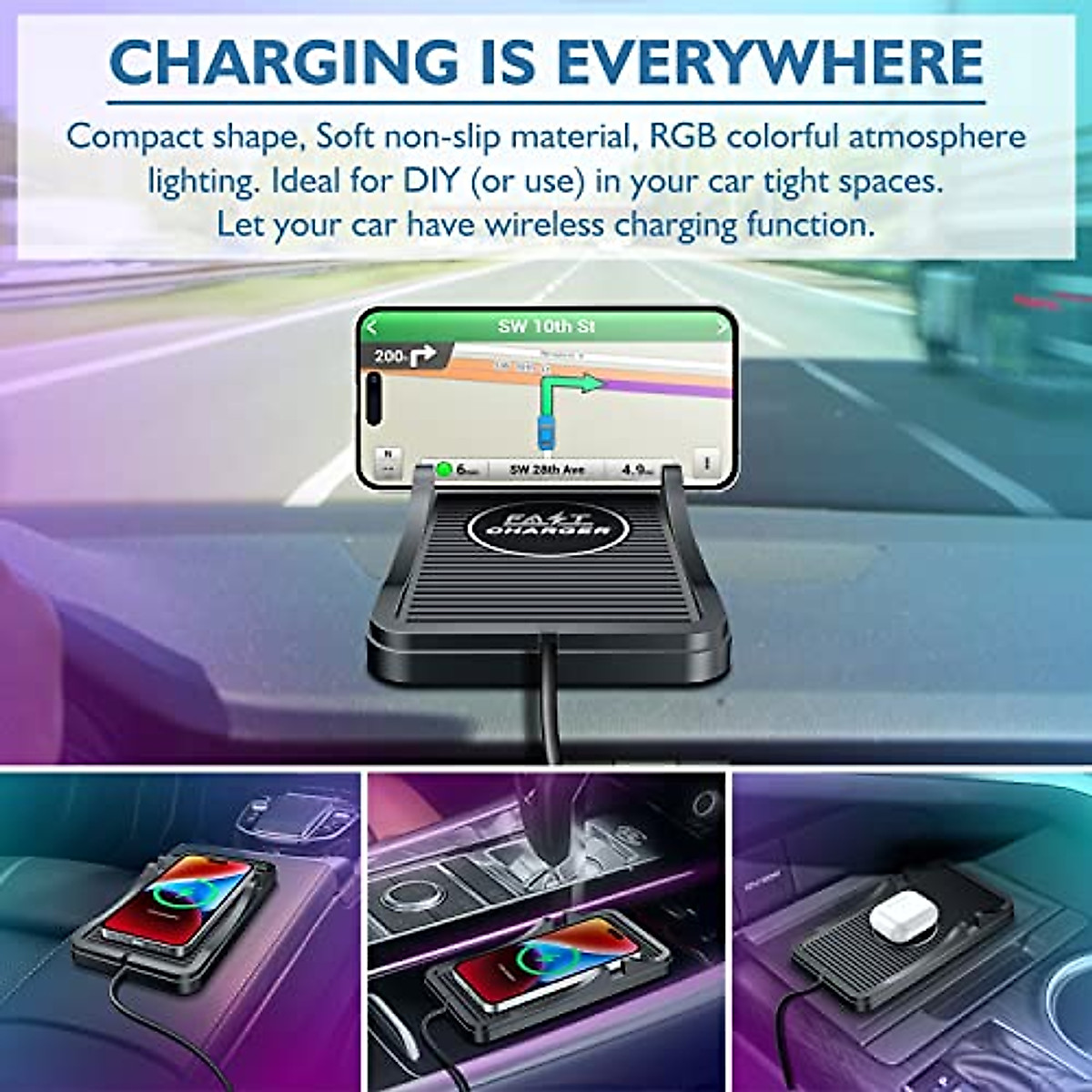 Wireless Charging Pad for Car 15W 10W 7.5W Qi Fast Wireless Car Charger Pad Car Phone Holder Wireless Charger Mount for iPhone 14 13 12 Pro Max 11 8 Plus X XR Xs Samsung S21 S20 S10 S9 Note 9 LG