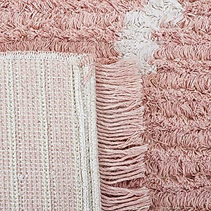 Safavieh Augustine Collection 8' x 10' Pink/Ivory AGT829U Moroccan Boho Trellis Fringe Area Rug