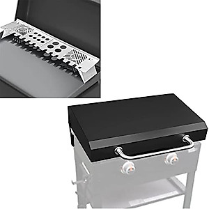 Grisun Hinged Lid and Warming Rack for Blackstone 28 inch Griddle, Heat Resistant Powder Coated Steel Griddle Lid, Stainless Steel Warming Rack for Blackstone Griddle 28 inch, Rack with Foldable Legs