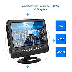 SWEDEN Portable 9 Inch Car Analog TV Player LCD Color Screen Radio Mini Digital Wide Viewing Video Player Monitor-US Plug