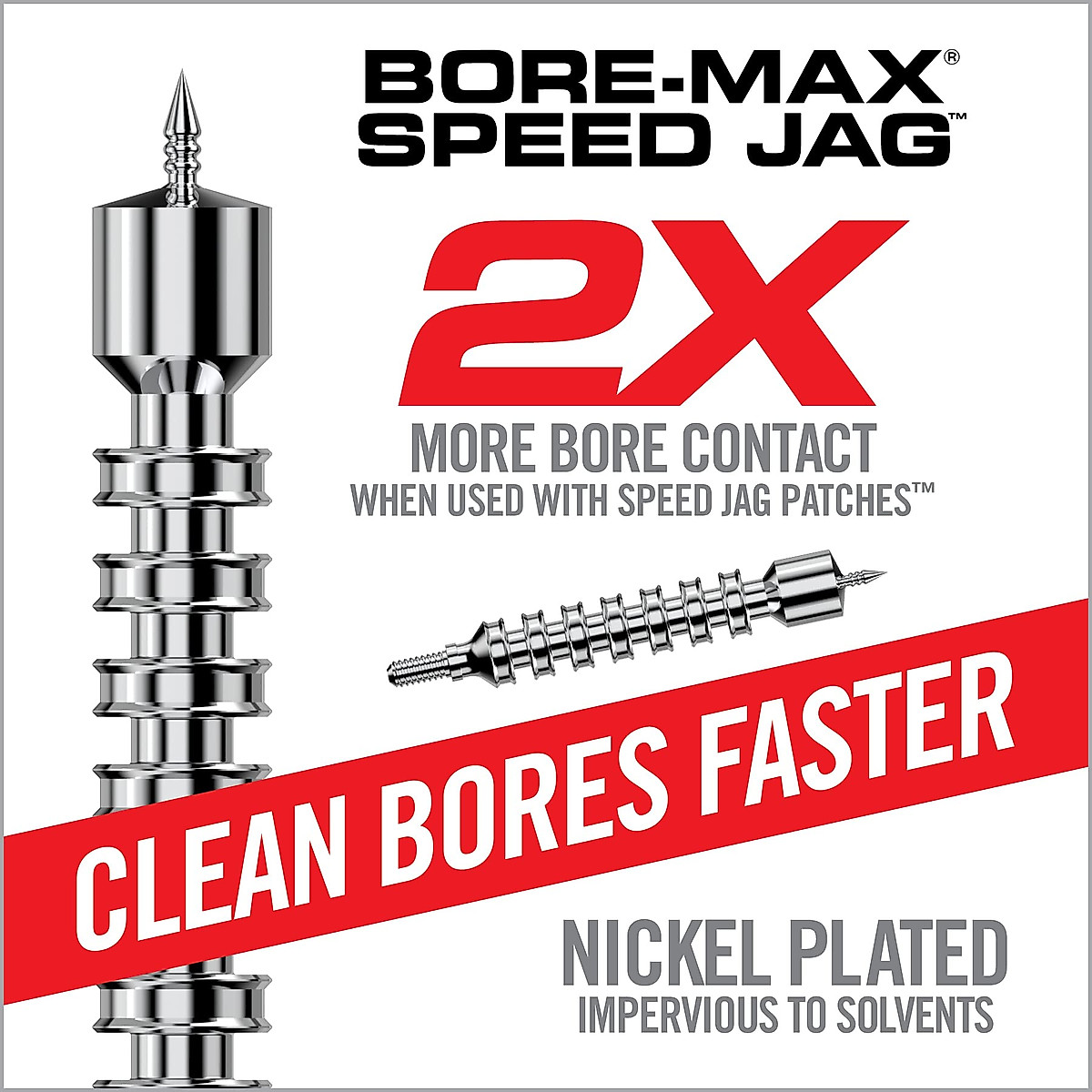 Real Avid Bore-Max Speed Jag and Patches, Bore Cleaning Jag Gun Patch Holder and Gun Cleaning Supplies Patches, Rifle Jag Pistol Jag and Patches Set (.40cal Handgun)