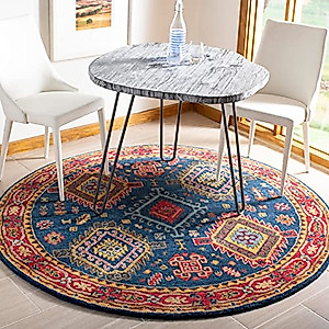 SAFAVIEH Heritage Collection 3' x 5' Navy / Red HG426N Handmade Traditional Oriental Premium Wool Area Rug
