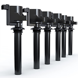 Ignition Coil Pack Set of 6 - Compatible with Ford, Mazda, Mercury 3.0L V6 Models - Replaces 18LZ-12029-AB, 18LZ-12029-AA, 2M2Z-12029-AC, DG500, DG513 - Fits 01, 02, 2003, 2004, 2005 Escape, Taurus
