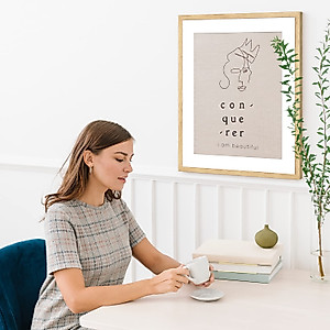 euwazram Rustic Oak 20x24 Frame - Set of 3, 20 x 24 Poster Frame with Mat for 16x20, Picture Frames for Artwork, Puzzles, Photos and Movie Posters