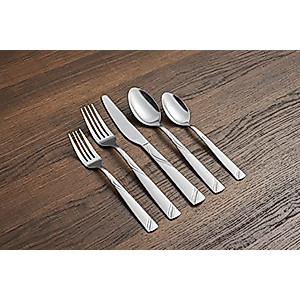 Cambridge Silversmiths Sand 40-Piece Tabitha Pebble w/Chrome Buffet, Service for 8